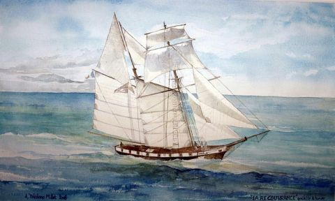 goelette à hunier "La Recouvrance" - Peinture - Ariane Toledano Millet